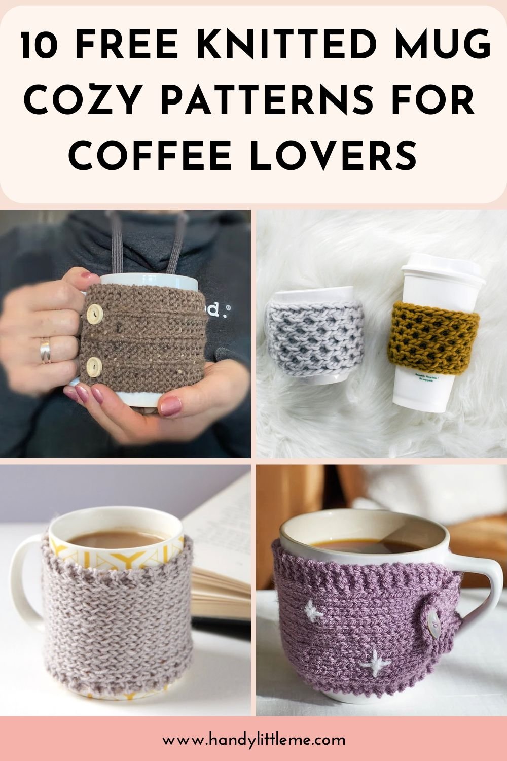 10 Free Knitted Mug Cozy Patterns For Coffee Lovers - Handy Little Me