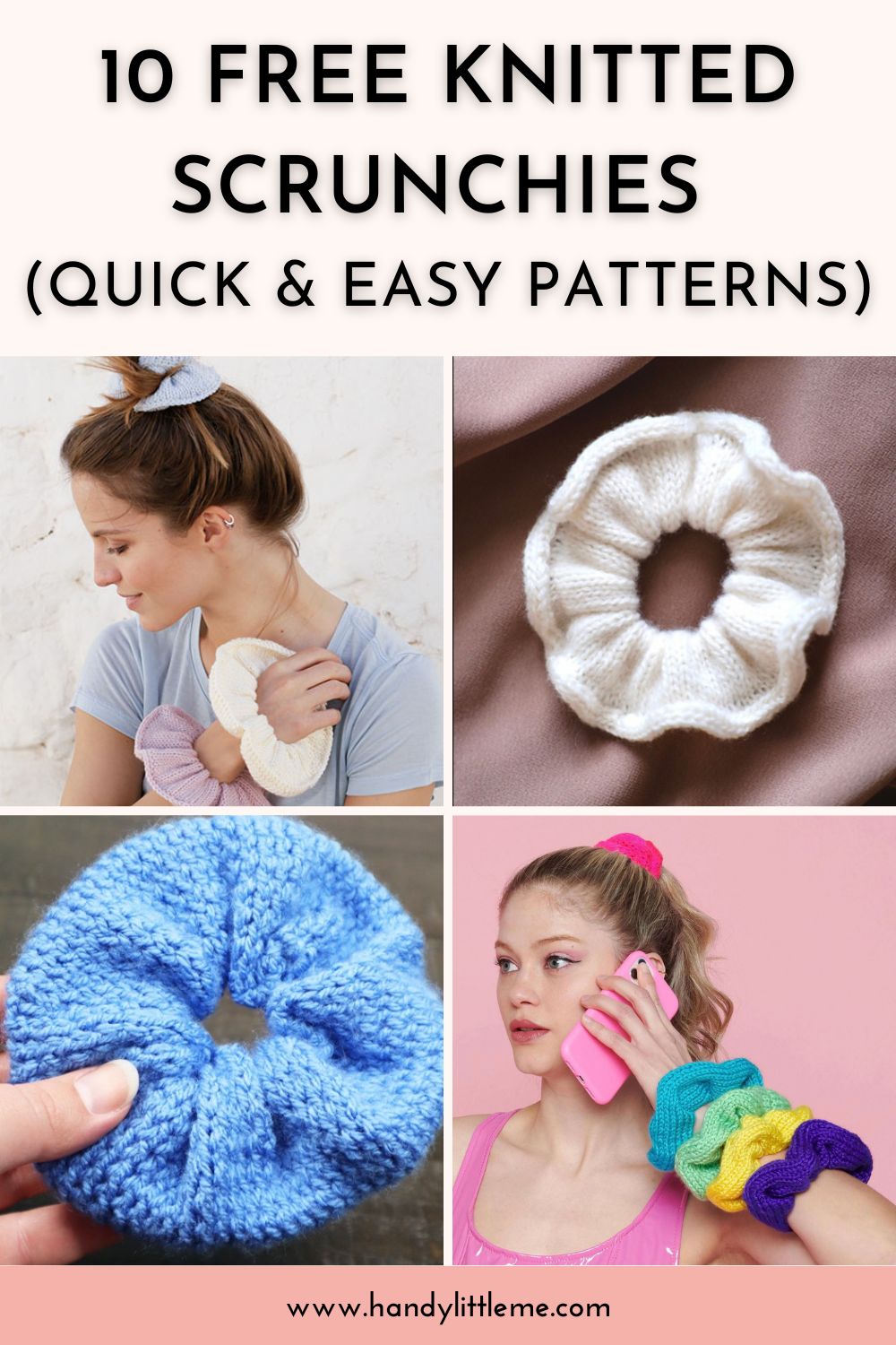 10 Free Knitted Scrunchies (Quick & Easy Patterns) - Handy Little Me