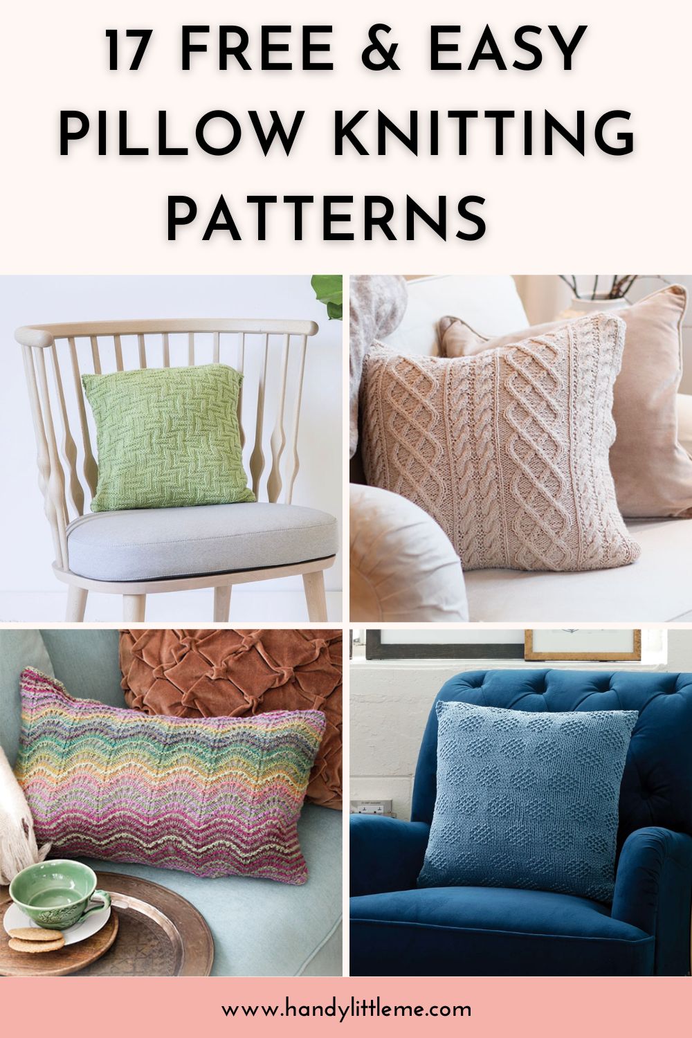17 Free & Easy Pillow Knitting Patterns - Handy Little Me