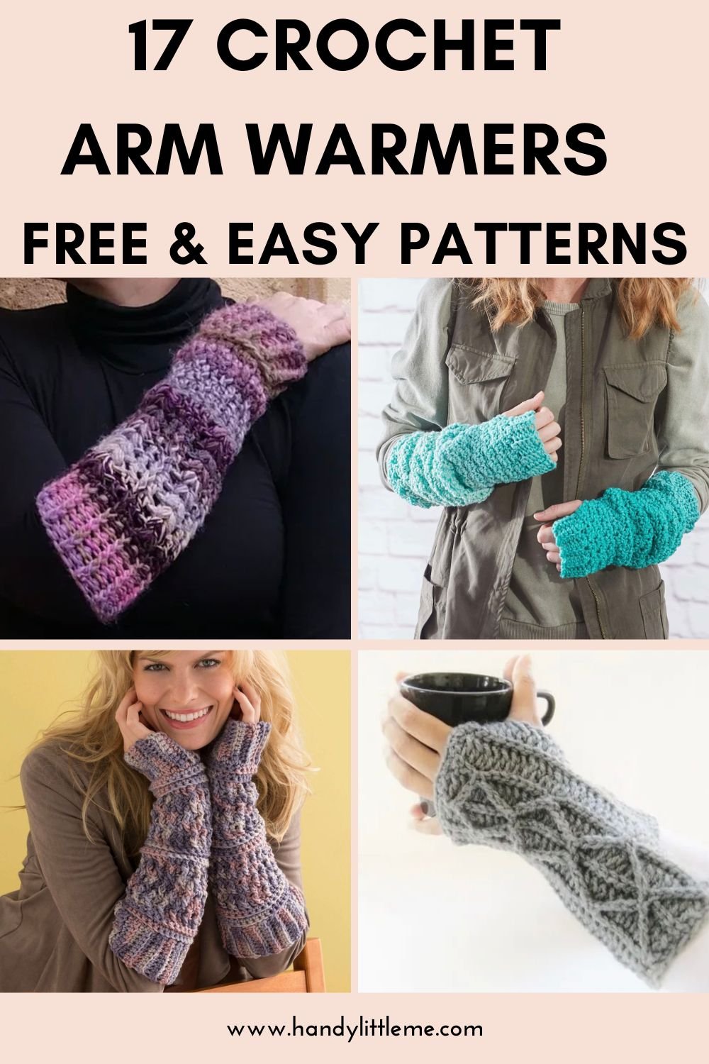 17 Crochet Arm Warmers - Free & Easy Patterns - Handy Little Me