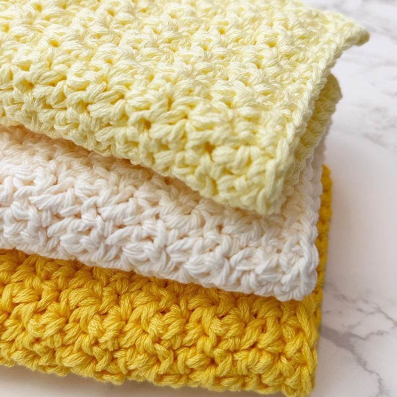 Crochet Lemon Peel Stitch Dishcloth Pattern (Free Printable) - Handy ...