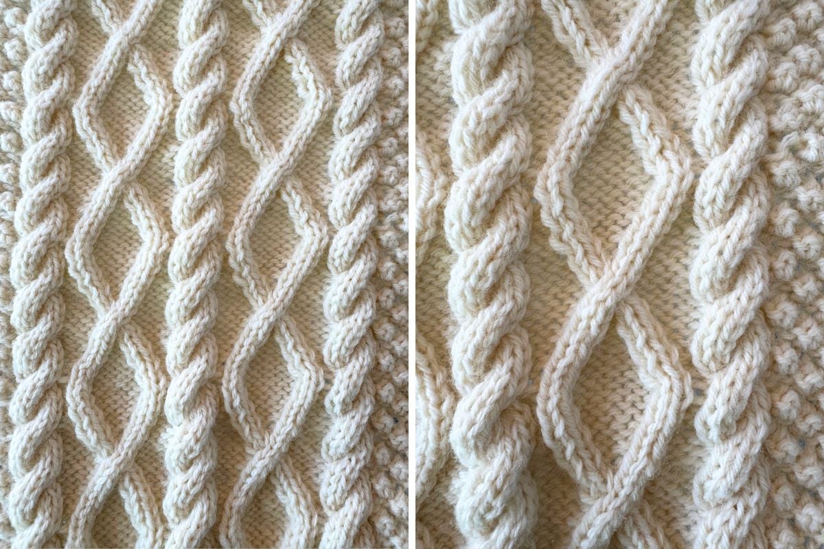 How To Knit The Diamond Cable Stitch (Free Stitch Pattern) - Handy ...