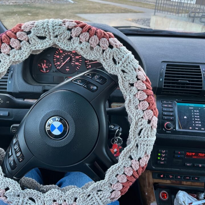 17 Crochet Steering Wheel Cover Patterns (Fun + Easy) - Handy Little Me
