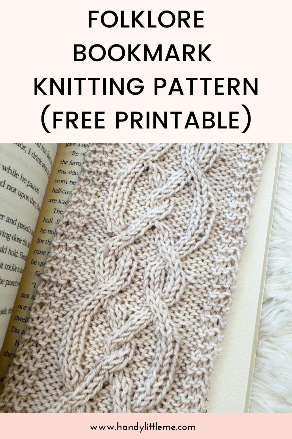 Folklore Bookmark Knitting Pattern (Free Printable) - Handy Little Me