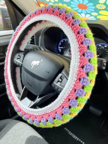 17 Crochet Steering Wheel Cover Patterns (Fun + Easy) - Handy Little Me
