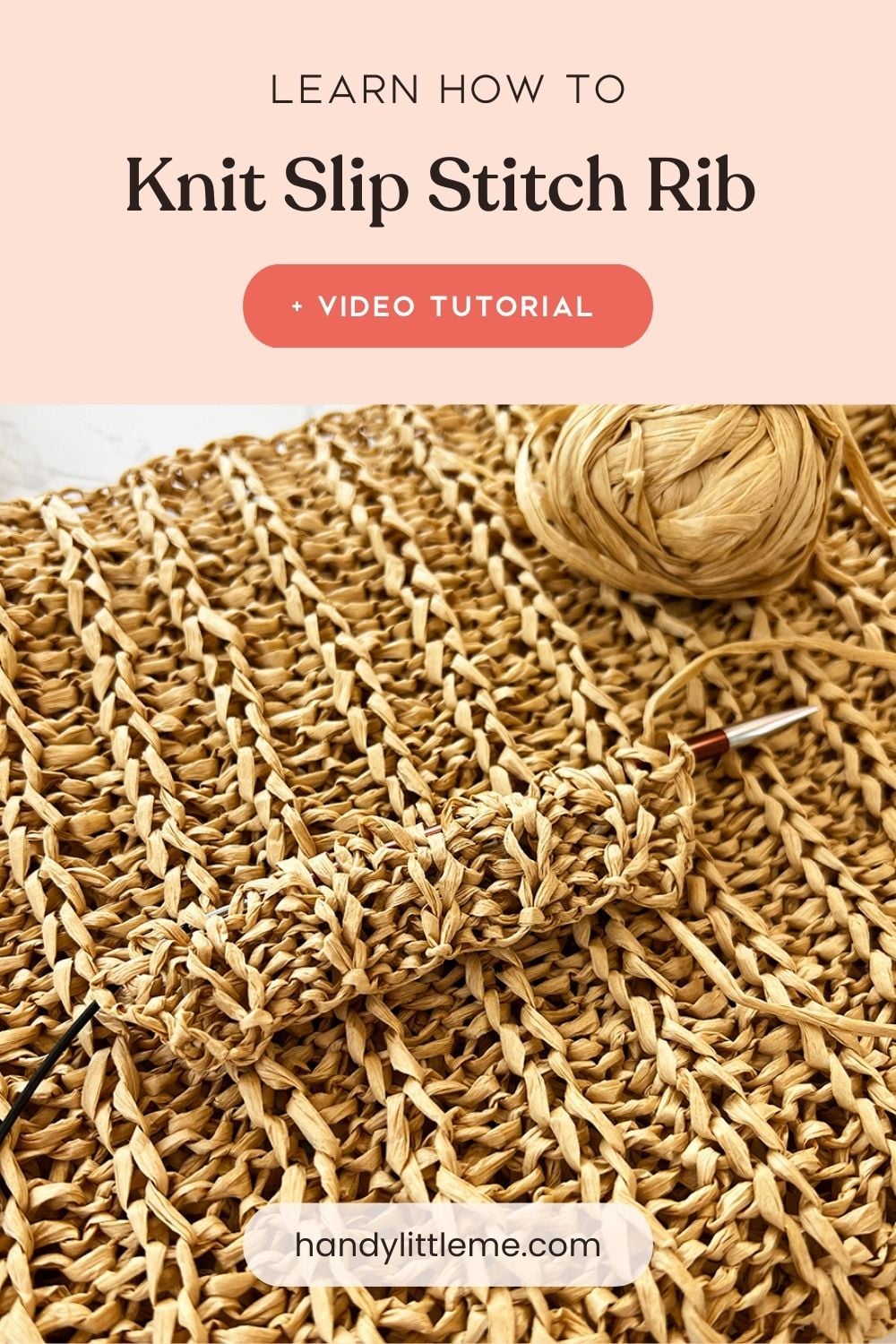 How To Knit Slip Stitch Rib (Tutorial) - Handy Little Me
