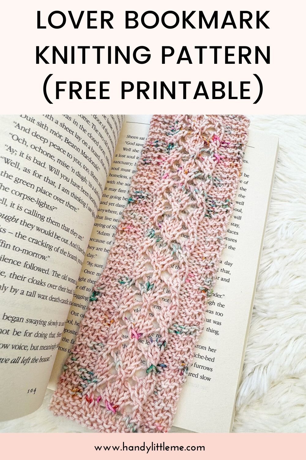 Lover Bookmark Knitting Pattern (Free Printable) - Handy Little Me