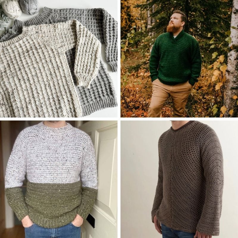 13 Free Men’s Crochet Sweater Patterns - Handy Little Me