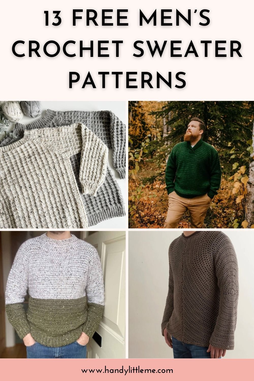 13 Free Men’s Crochet Sweater Patterns - Handy Little Me