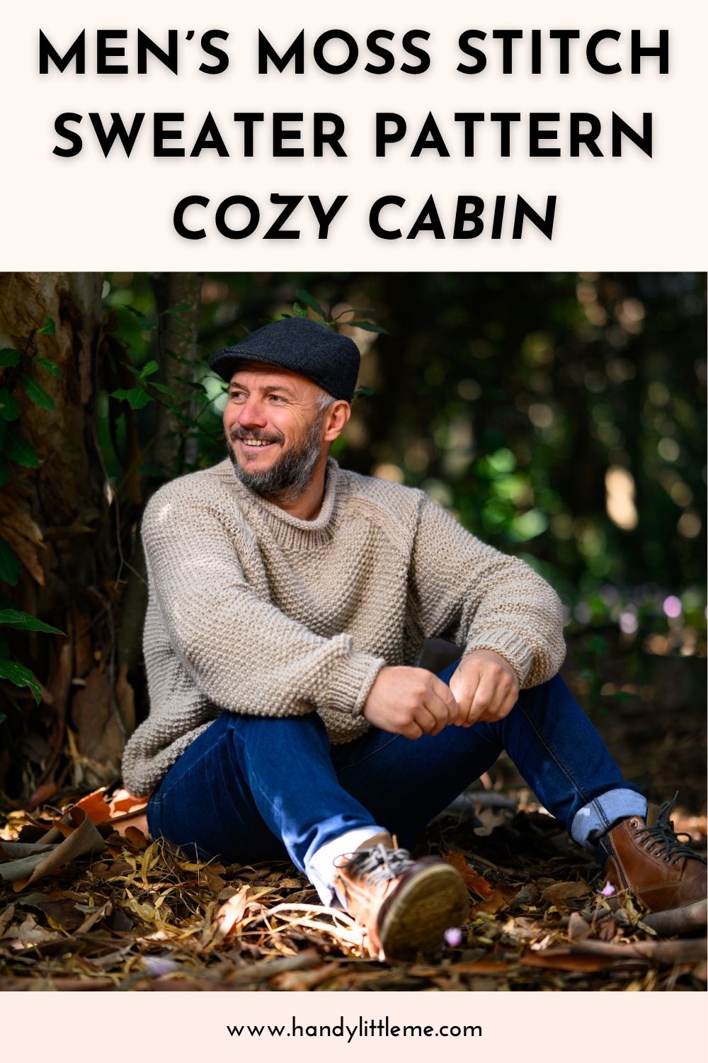 Men’s Moss Stitch Sweater Pattern | Cozy Cabin - Handy Little Me