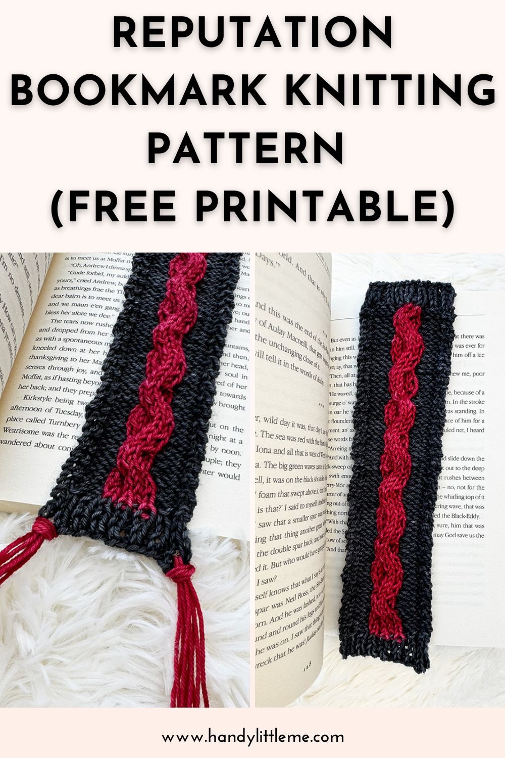 Reputation Bookmark Knitting Pattern (Free Printable) - Handy Little Me