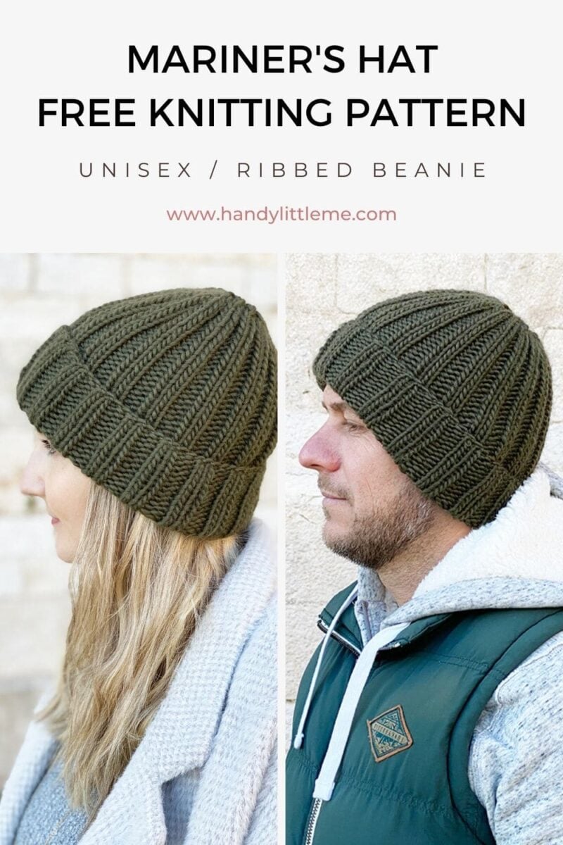Ribbed Beanie Knitting Pattern {Unisex Mariner's Hat} - Handy Little Me