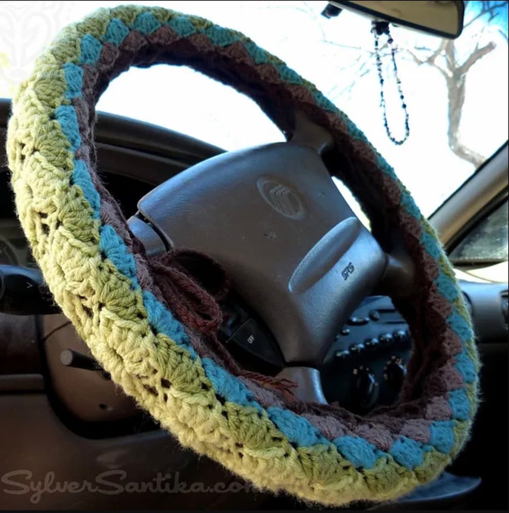 17 Crochet Steering Wheel Cover Patterns (Fun + Easy) - Handy Little Me