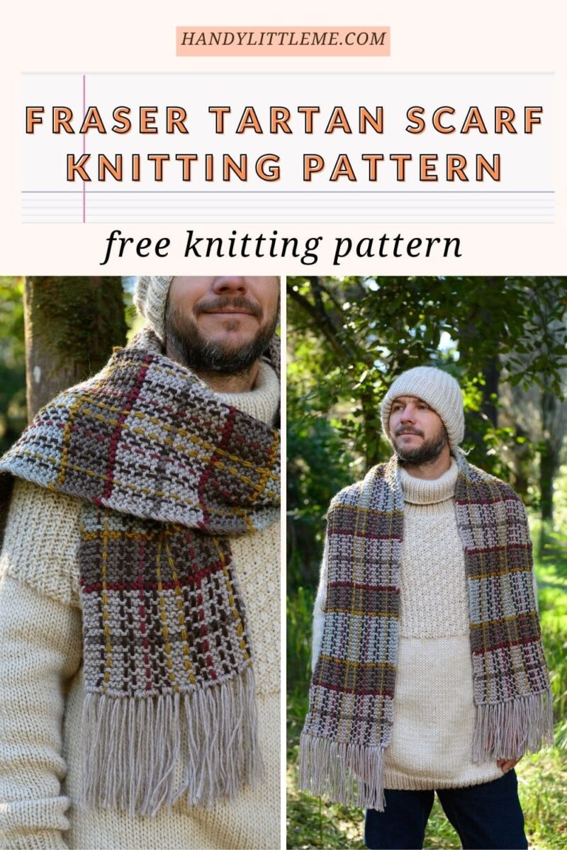 Fraser Tartan Scarf Knitting Pattern - Handy Little Me