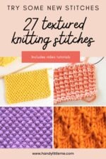 27 Textured Knitting Stitches (Free Stitch Patterns) - Handy Little Me