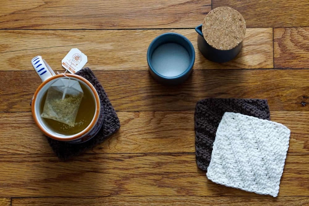 Easy Knit Coaster Patterns - 10 Free Designs - Handy Little Me