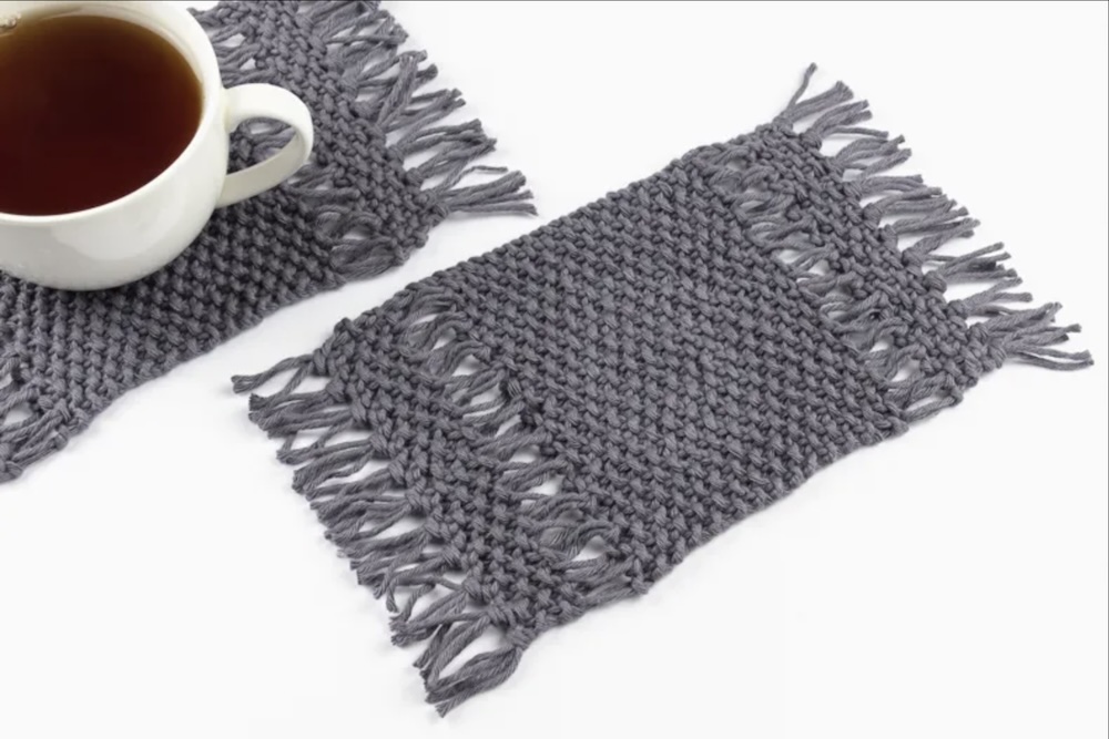 Easy Knit Coaster Patterns - 10 Free Designs - Handy Little Me