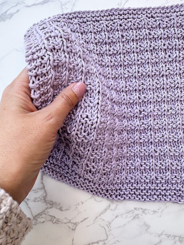 Waffle Stitch Knitting Pattern (Simple Knit Tutorial) - Handy Little Me