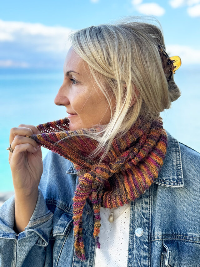 Skinny Scarf Knitting Pattern (Easy Knit Garter Stripe) - Handy Little Me